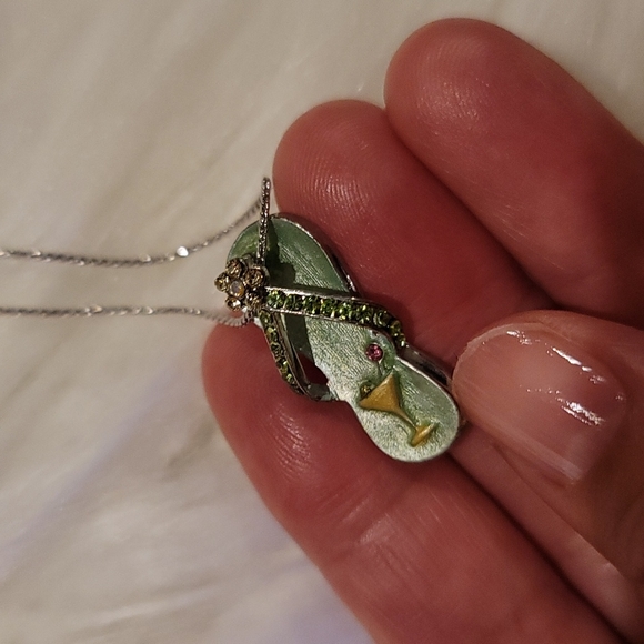 Jewelry | Cute Flip Flop Crystal Necklace | Poshmark